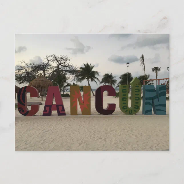 Cancun Sign – Playa Delfines, Mexico Postcard | Zazzle