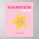 Cancun Travel Art, Mexico, Preppy, Pink Preppy Art Poster | Zazzle