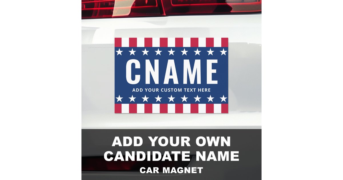 Candidate name slogan political election campaign car magnet | Zazzle