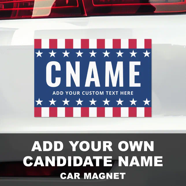 Candidate name slogan political election campaign car magnet | Zazzle