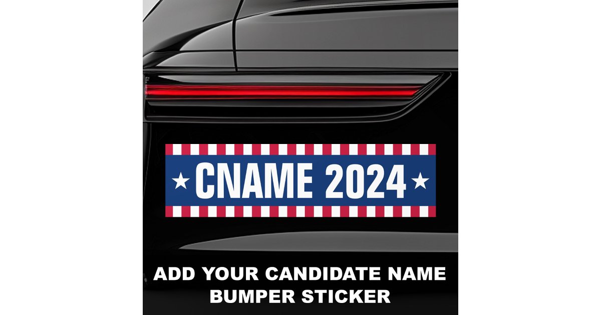 Candidate name year election striped border bumper sticker | Zazzle