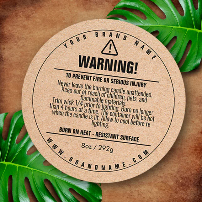 Candle Cardboad Warning Label Design Sticker | Zazzle