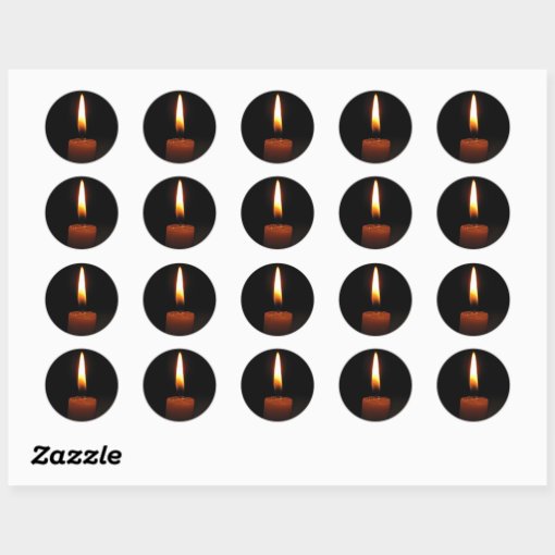 Candle Flame Classic Round Sticker | Zazzle