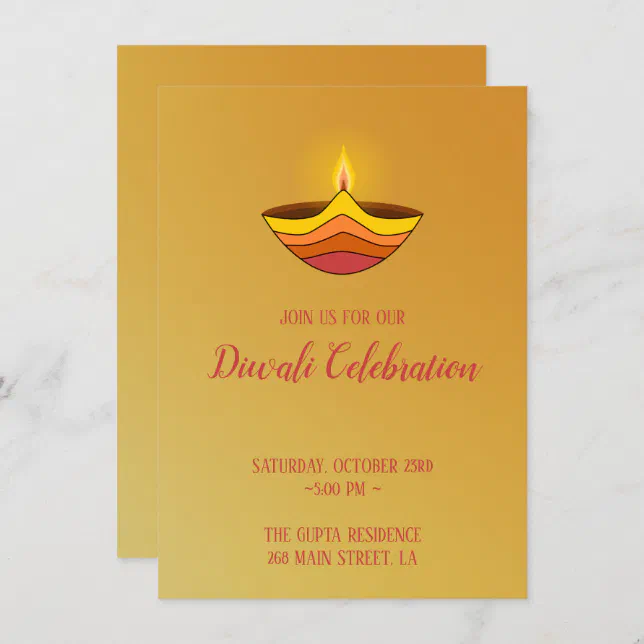 Candle Flame on Yellow Background Invitation | Zazzle