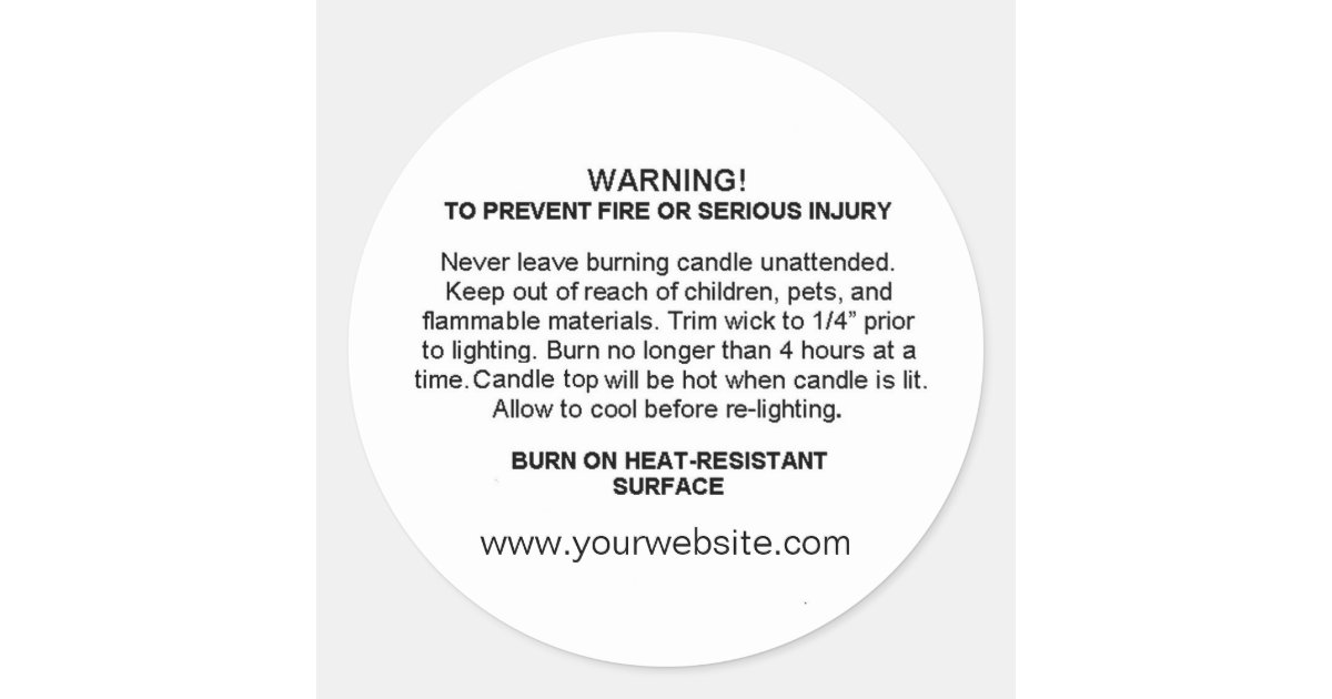 Candle Hazard Warning Label | Zazzle