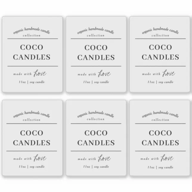 Candle Label Transparent Vinyl Design | Zazzle