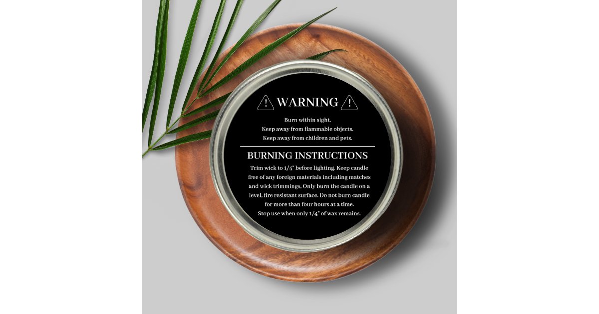 Candle Product Warning Label Design | Zazzle