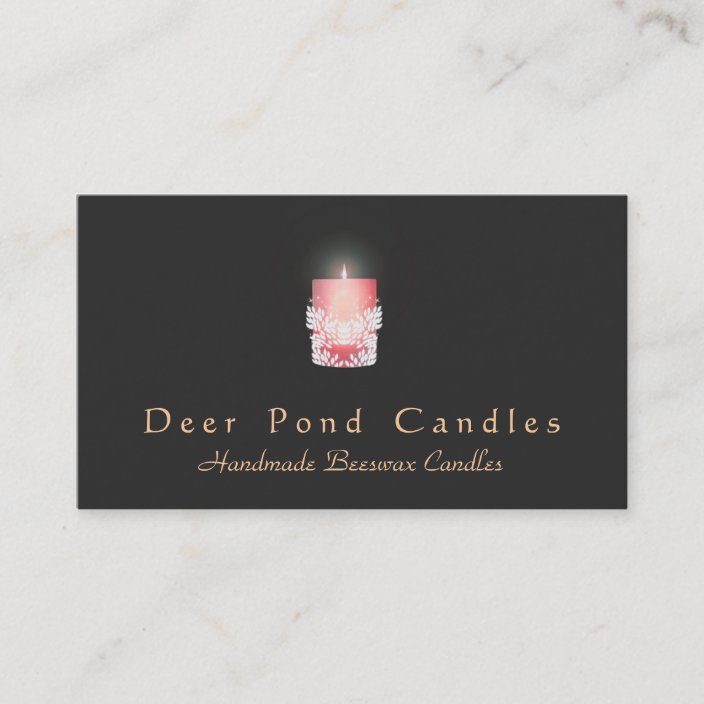 Candle with Glowing Flame Candleshop Business Card | Zazzle.com