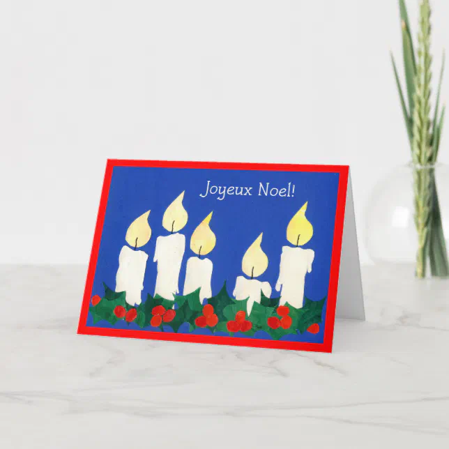 Candles French Christmas Card | Zazzle
