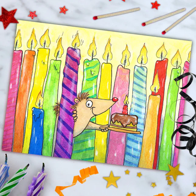 Candles Happy Birthday postcard | Zazzle