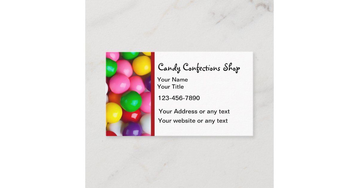 Candy And Confections Business Card Template | Zazzle