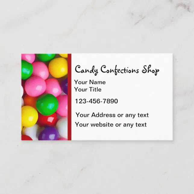 Candy And Confections Business Card Template | Zazzle