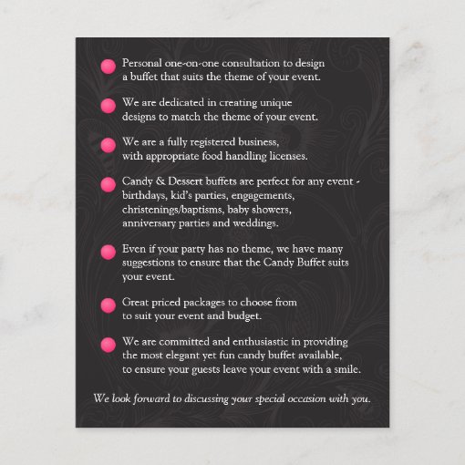 Candy and Dessert Buffet Business Flyer | Zazzle