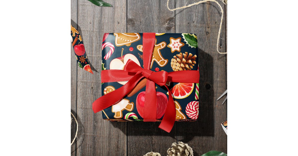 Candy Apple | Christmas Wrapping Paper | Zazzle