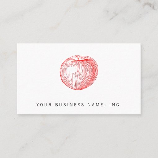 Candy Apple Red Letterpress Apple Business Card | Zazzle