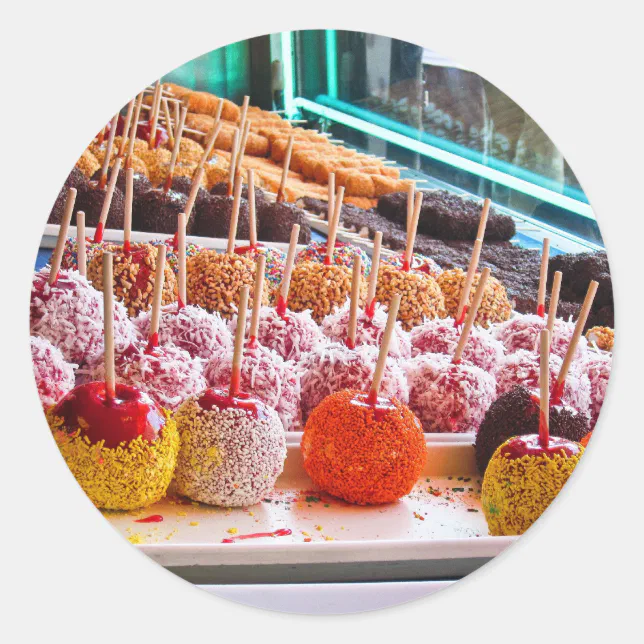 Candy Apples - Coney Island, NYC Classic Round Sticker | Zazzle