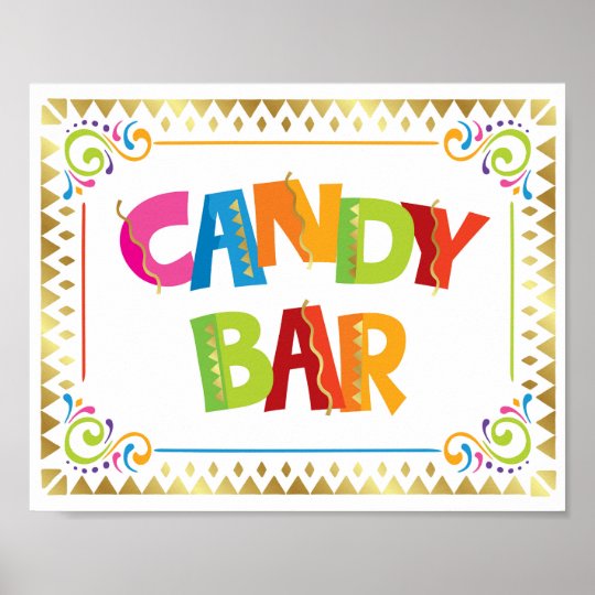 CANDY BAR Fiesta Party Sign Print | Zazzle.com