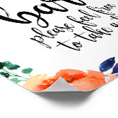 Candy Bar Floral Script 8x10 Wedding Sign | Zazzle