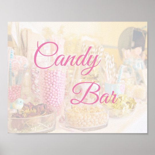 Candy Bar Sign Pink Poster | Zazzle.com