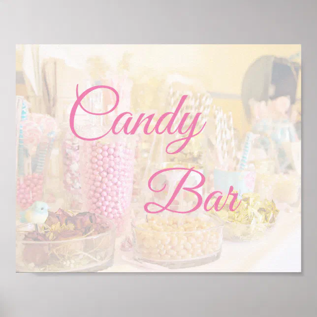 Candy Bar Sign Pink Poster | Zazzle