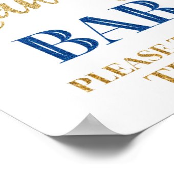 Candy Bar Wedding Sign Gold Navy Blue Confetti | Zazzle