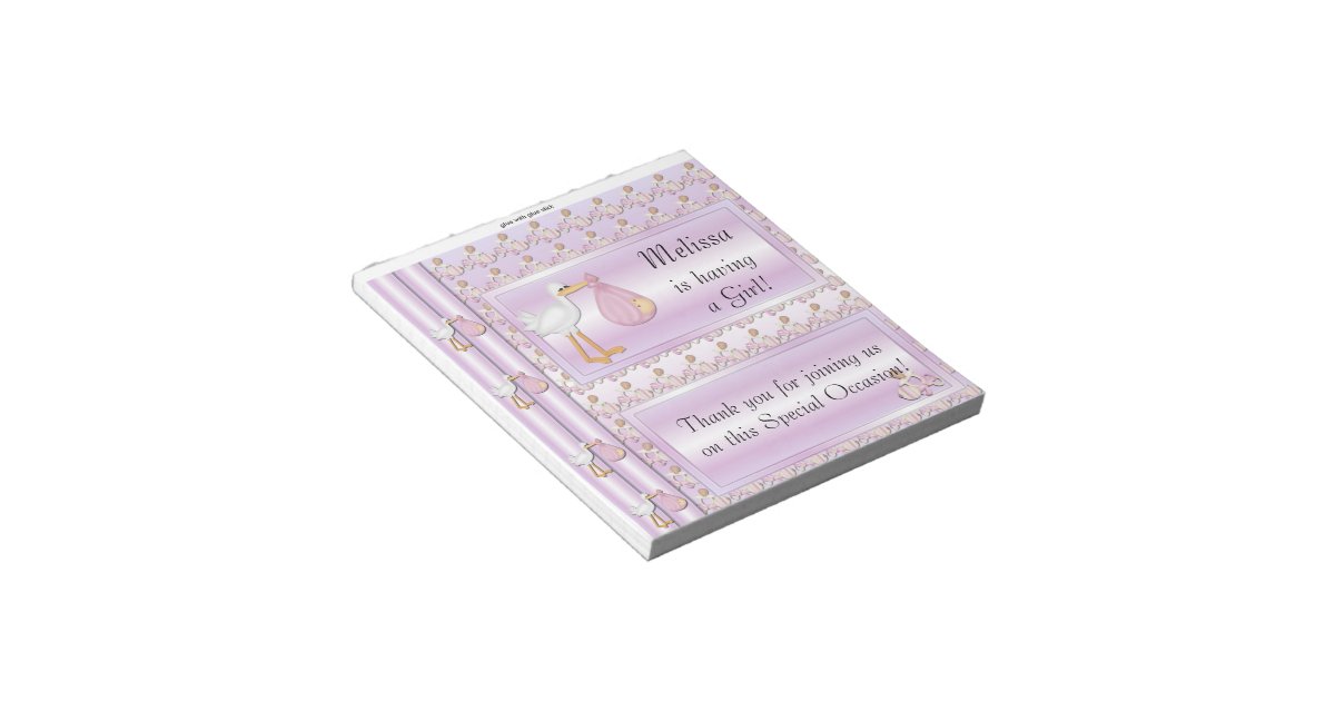 Candy Bar Wrapper Baby Shower Girl Party Favor Notepad | Zazzle