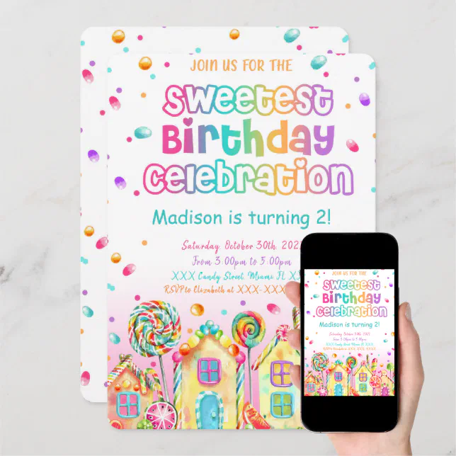 Candy Birthday Invitation | Zazzle