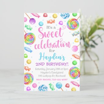 Candy Birthday Invitation, Candyland Invitation | Zazzle