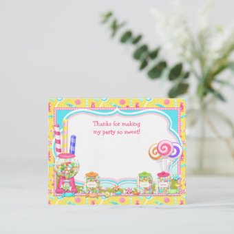 Candy Birthday Party Thank You Card | Zazzle