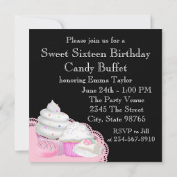 Candy Buffet Party Invitation Template | Zazzle