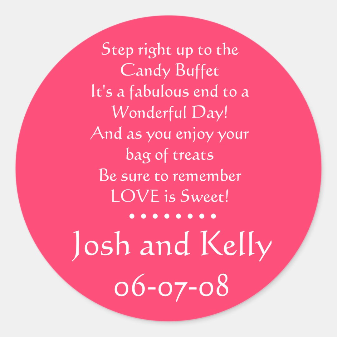 Candy Buffet sticker | Zazzle