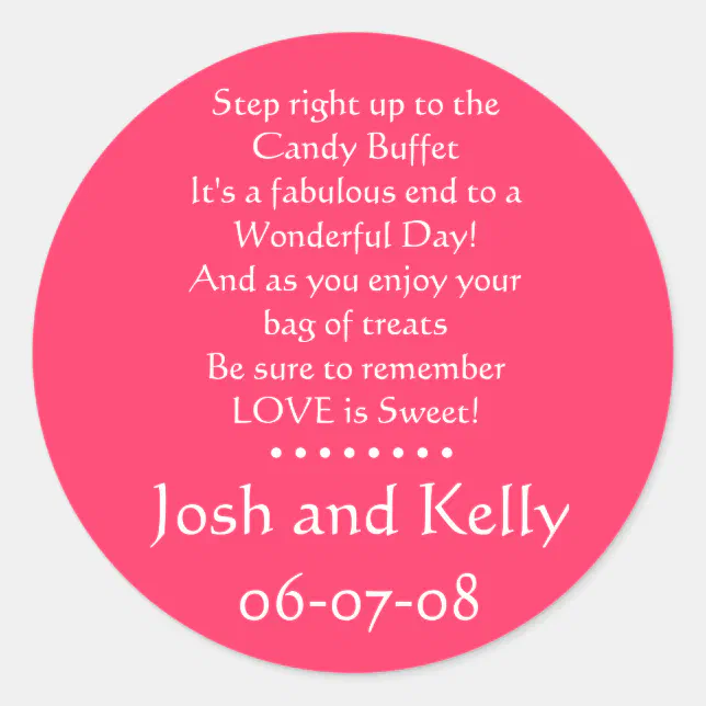 Candy Buffet sticker | Zazzle