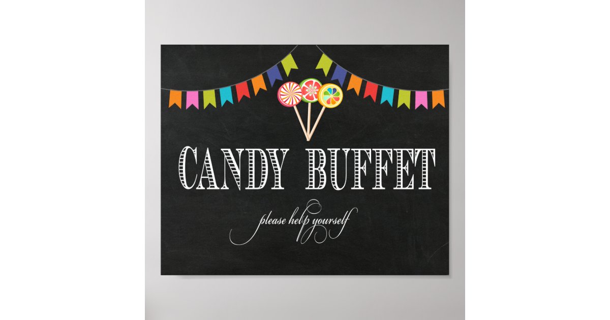Candy Buffet Table Sign - 8x10- Candy Bar Sign | Zazzle