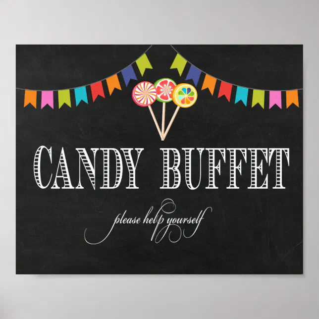 Candy Buffet Table Sign - 8x10- Candy Bar Sign | Zazzle