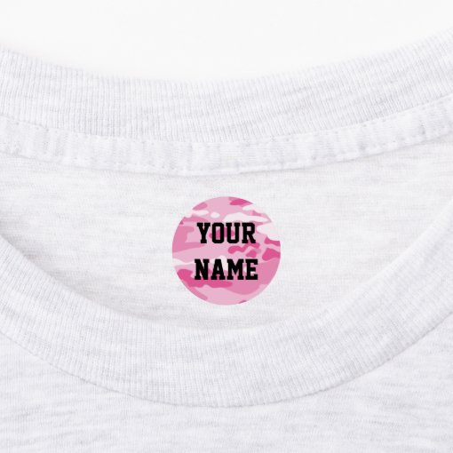 Candy Camo Circle Clothing Labels | Zazzle