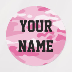 Candy Camo Circle Clothing Labels | Zazzle
