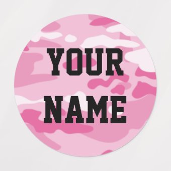 Candy Camo Circle Clothing Labels | Zazzle