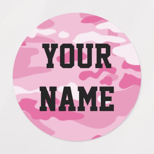 Candy Camo Circle Clothing Labels | Zazzle