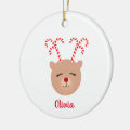 Candy Cane Antler Reindeer Christmas Ornament | Zazzle