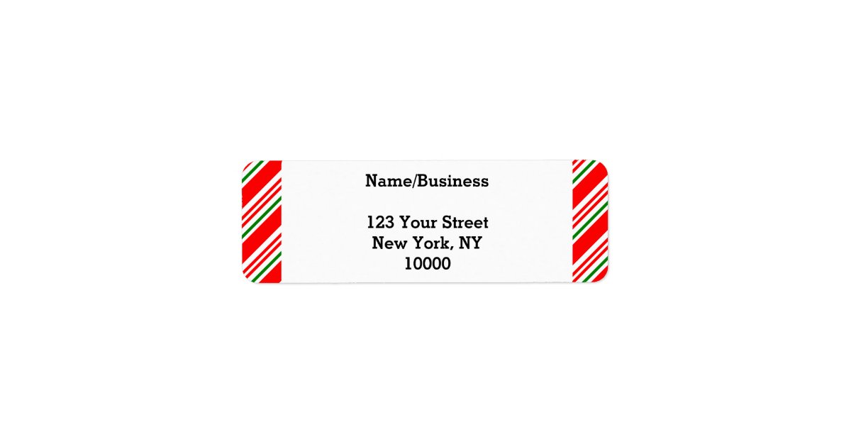 Candy Cane Christmas Custom Label | Zazzle