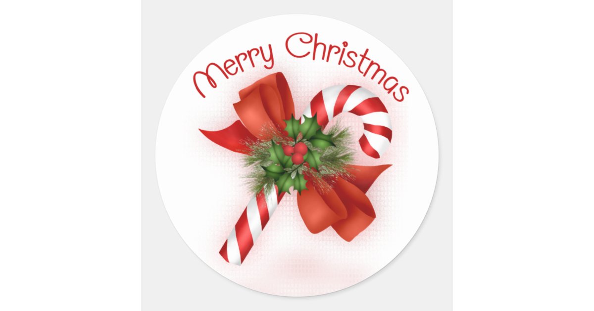 Candy Cane Christmas Stickers | Zazzle