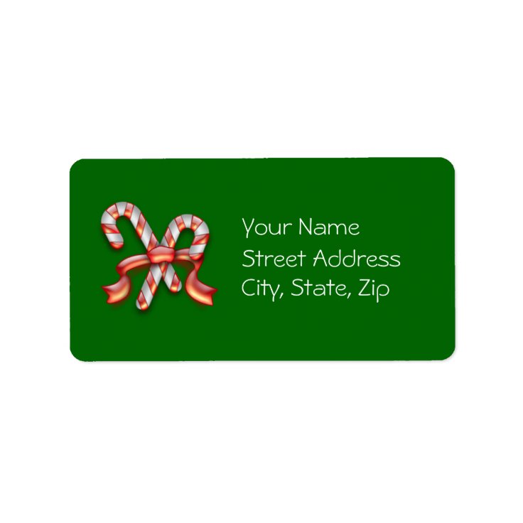 Candy Cane Customizable Holiday Labels | Zazzle