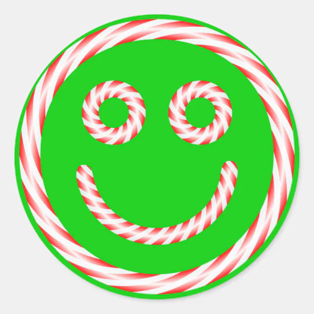 Candy Cane Face Sticker | Zazzle
