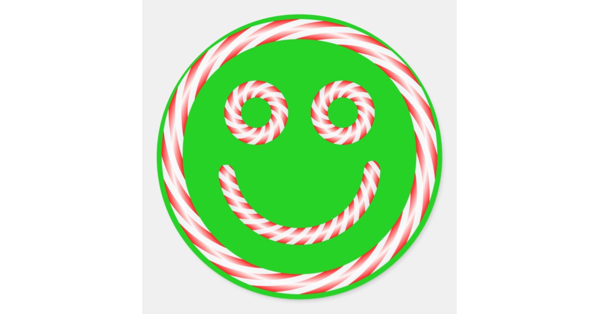 Candy Cane Face Sticker | Zazzle