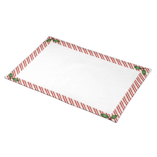 Candy Cane Frame Cotton Placemats | Zazzle