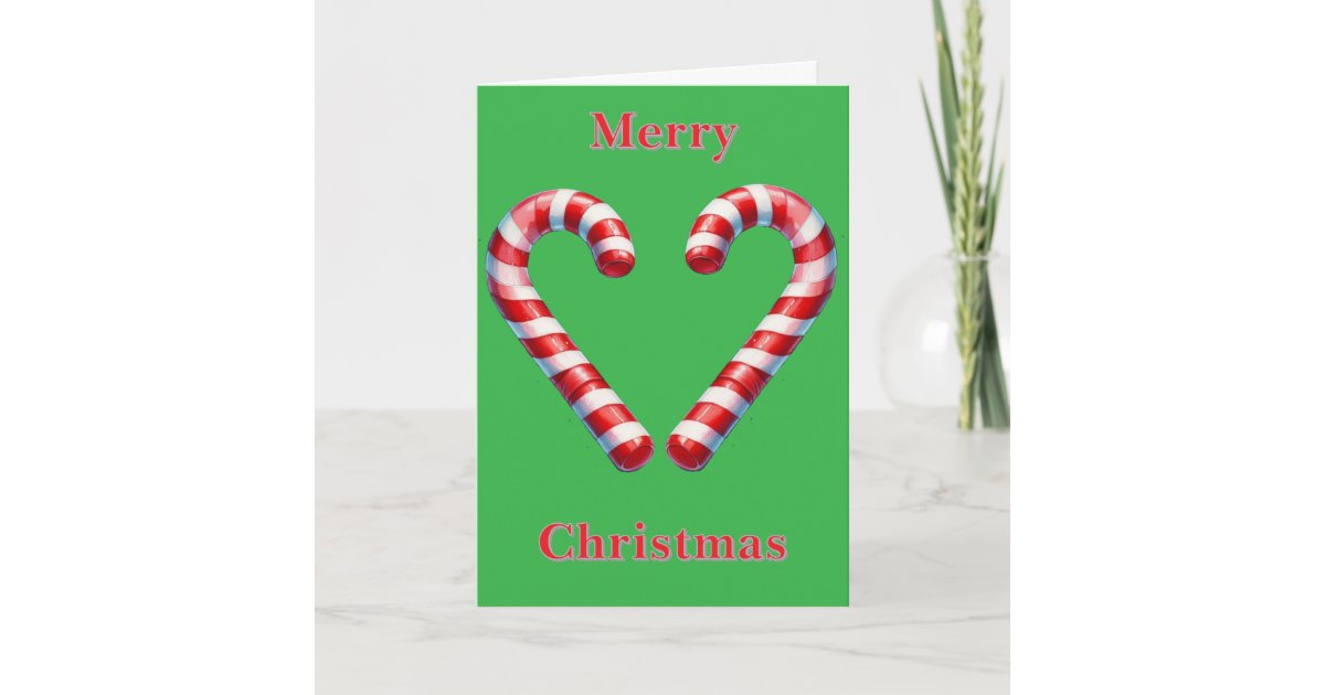 candy cane hart card | Zazzle