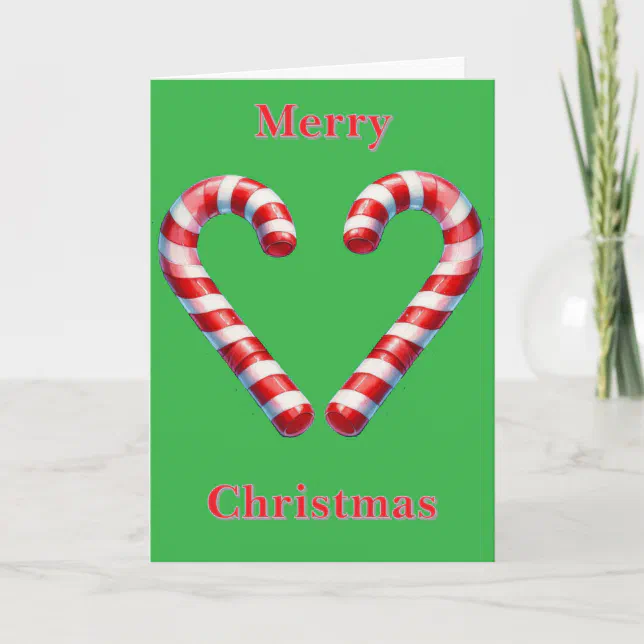 candy cane hart card | Zazzle