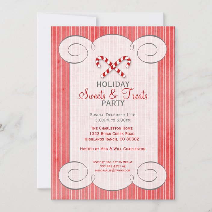 Candy Cane Holiday Party Invitation | Zazzle.com