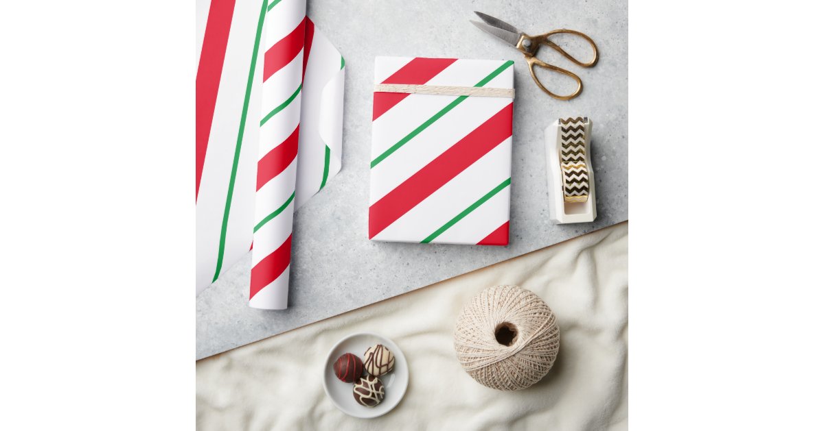 Candy Cane Holiday Wrapping Paper | Zazzle