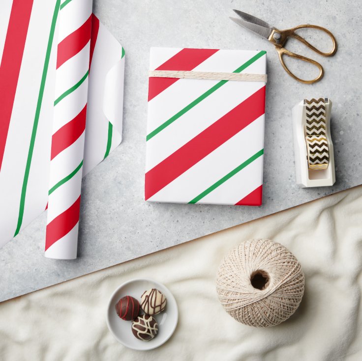 Candy Cane Holiday Wrapping Paper | Zazzle